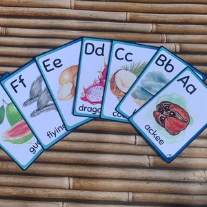 Caribbean Alphabet Flash Cards Pre-school Cards Educational Printable ...