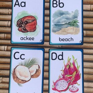 Caribbean Alphabet Flash Cards Pre-school Cards Educational Printable ...