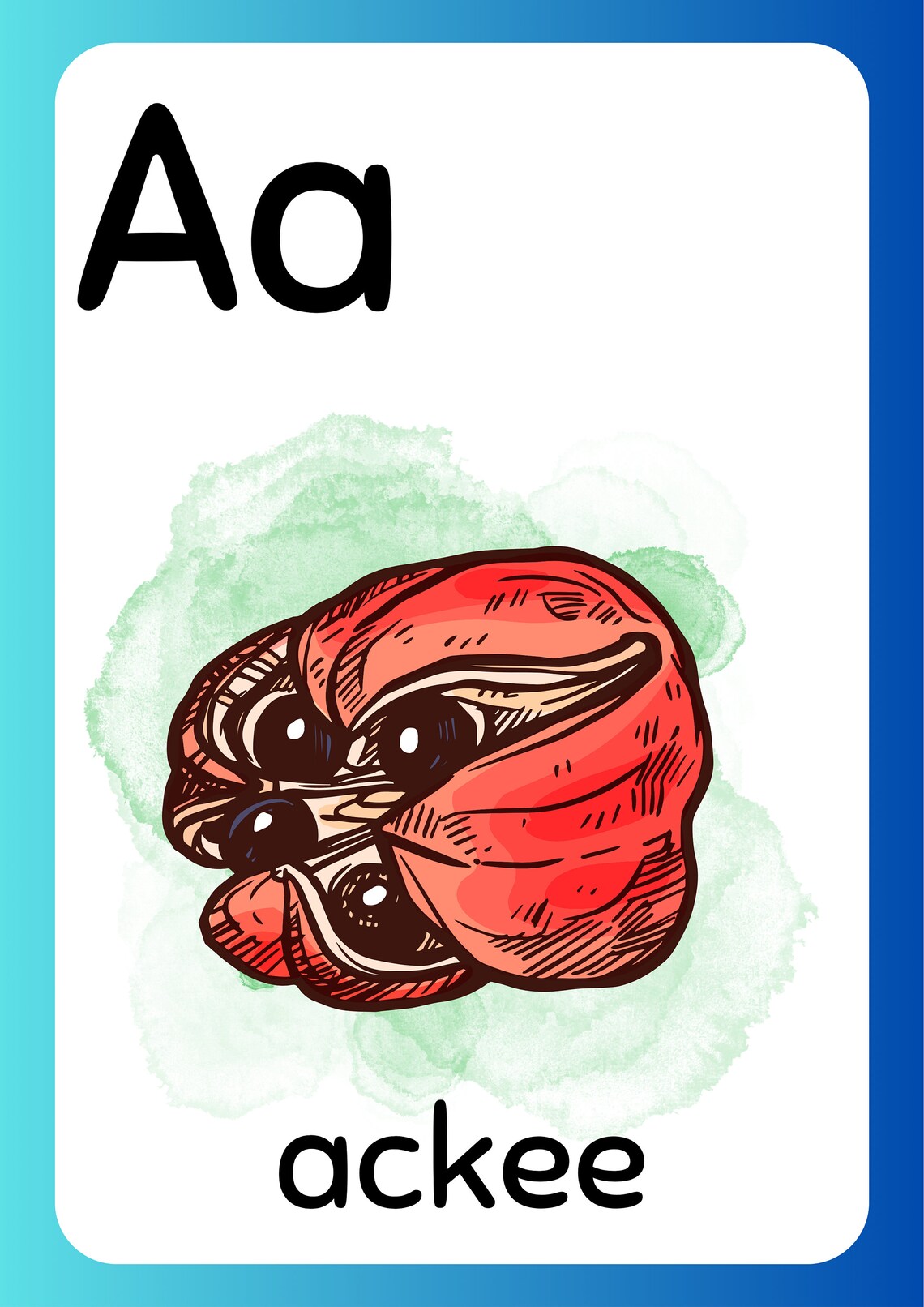 Caribbean Alphabet Flash Cards Pre-school Cards Educational Printable ...