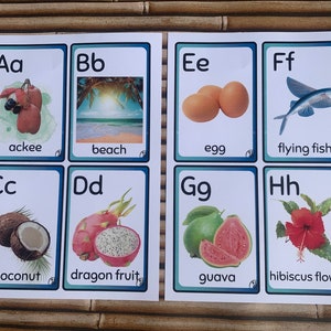 Caribbean Alphabet Flash Cards Pre-school Cards Educational Printable ...