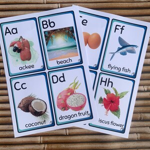 Caribbean Alphabet Flash Cards Pre-school Cards Educational Printable ...