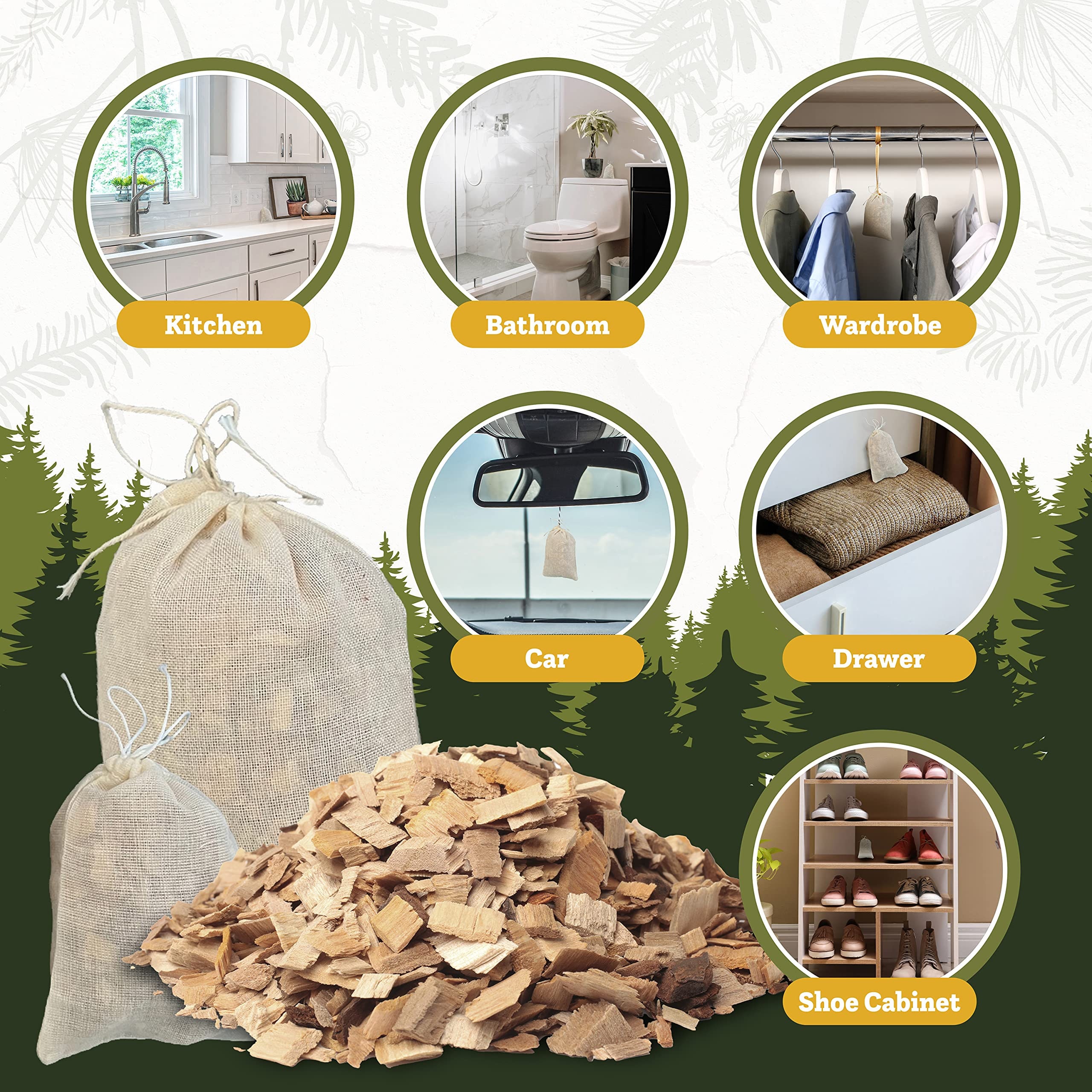 Double Tree Incense Cedar Sachets for Drawers and Closets - Fresh ...