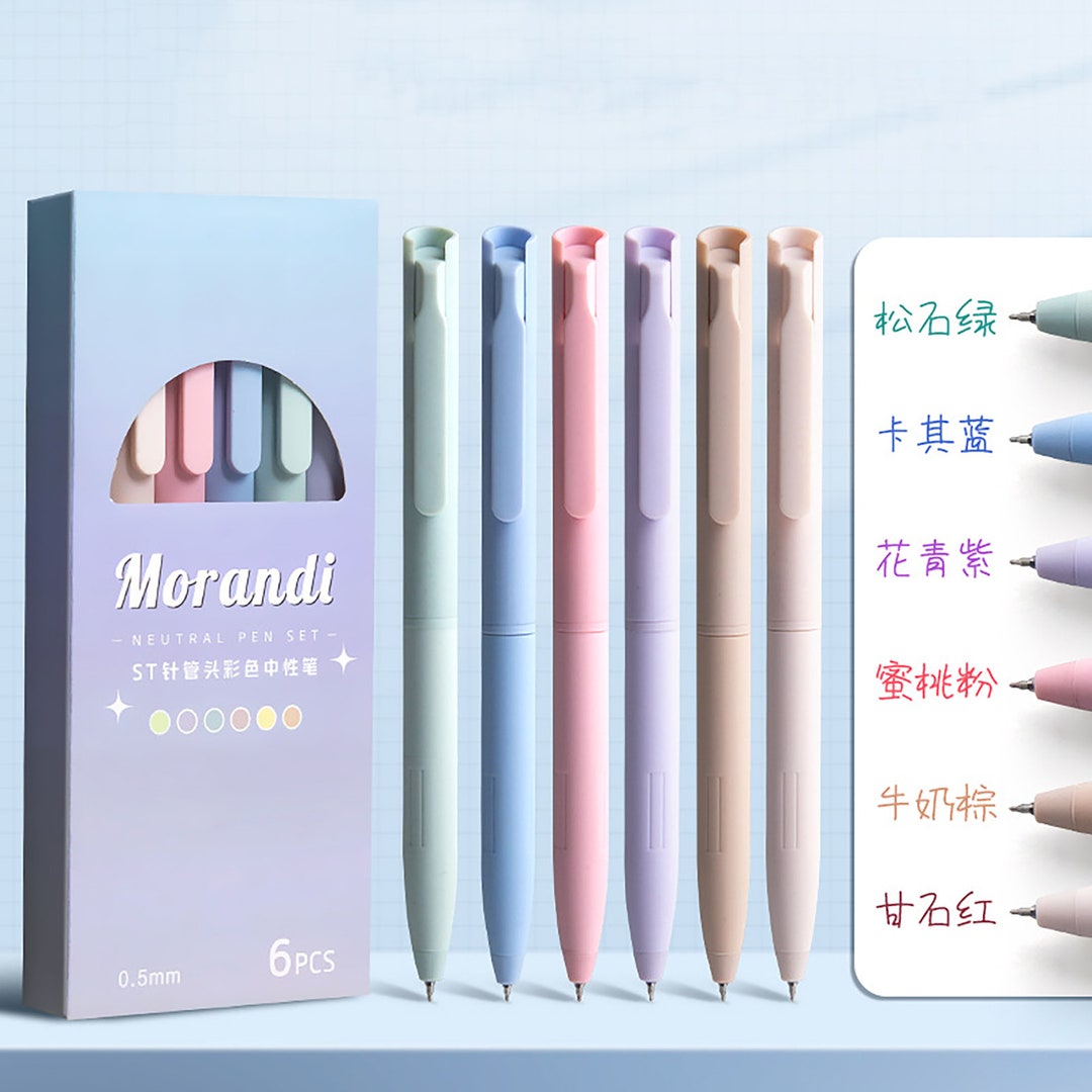 6-color Morandi Gel Pen Color Press Gel Pens Retro Japanese - Etsy