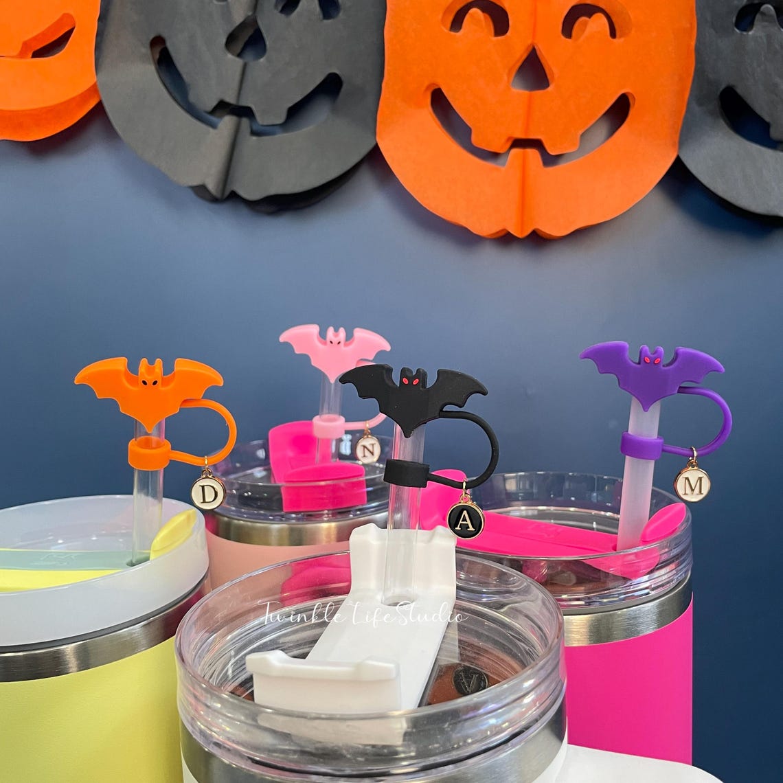 Unique Fun Halloween Bat Straw Topper,silicone Bat Straw Top Cover ...