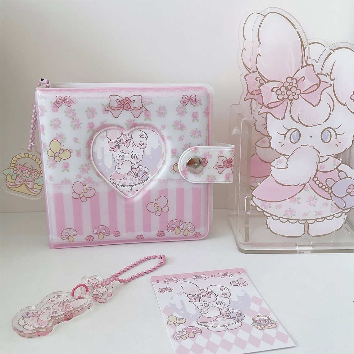 Kawaii Pink Bunny Photo Albums Cute Cartoon Hollow Heart - Etsy
