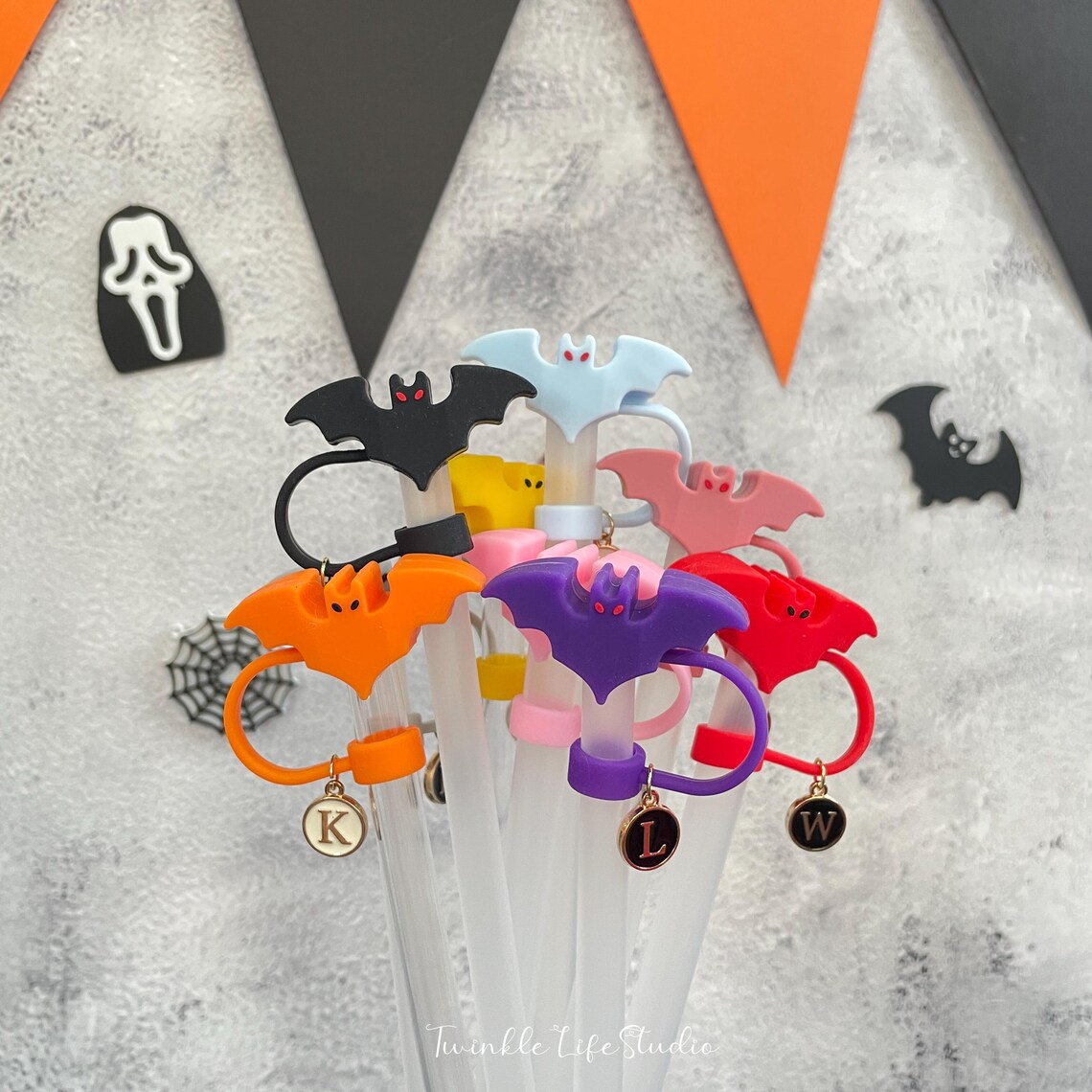 Unique Fun Halloween Bat Straw Topper,silicone Bat Straw Top Cover ...
