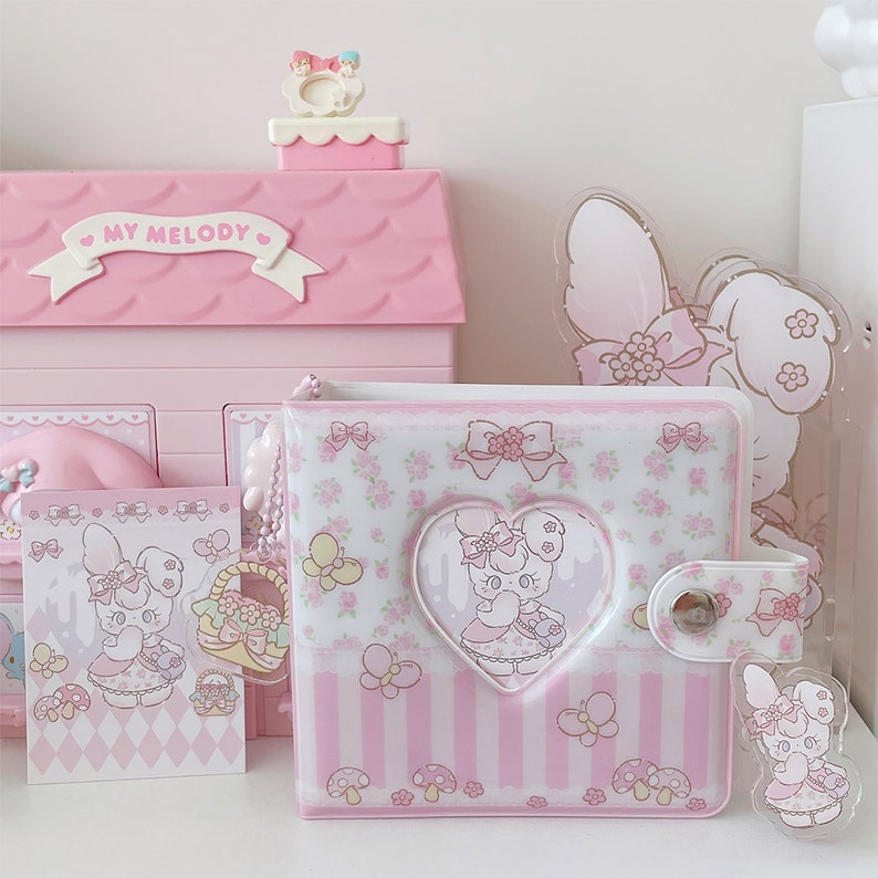 Kawaii Pink Bunny Photo Albums Cute Cartoon Hollow Heart - Etsy