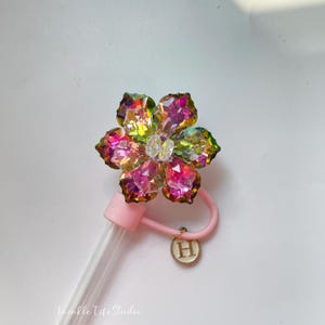 Blingbling Shiny Crystal Flower Straw Topper,weaving Crystal Flower ...