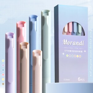 6-color Morandi Gel Pen Color Press Gel Pens Retro Japanese - Etsy