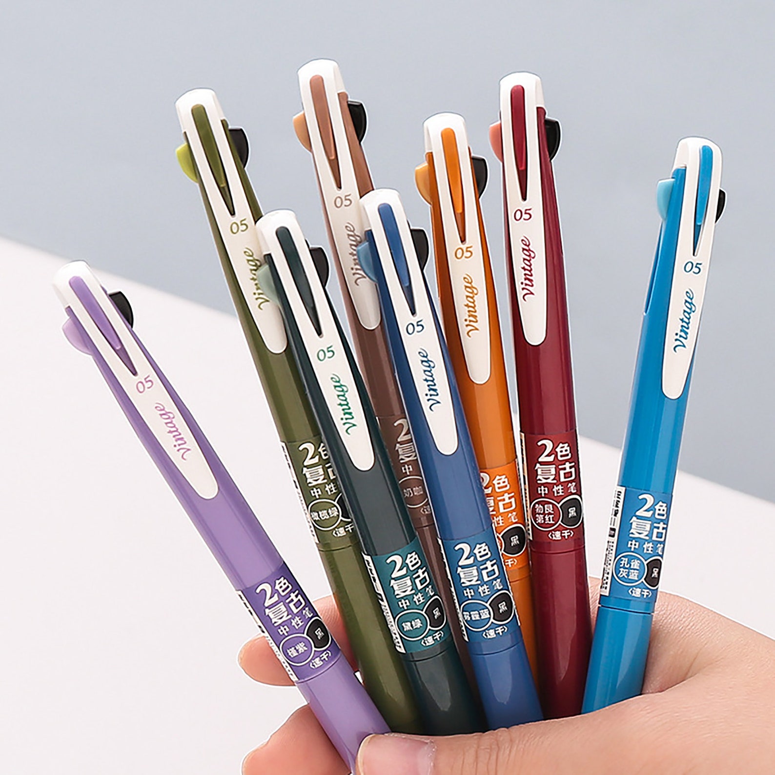 Retro Morandi Solid Color Gel Pen Appuyez sur Bullet Point | Etsy