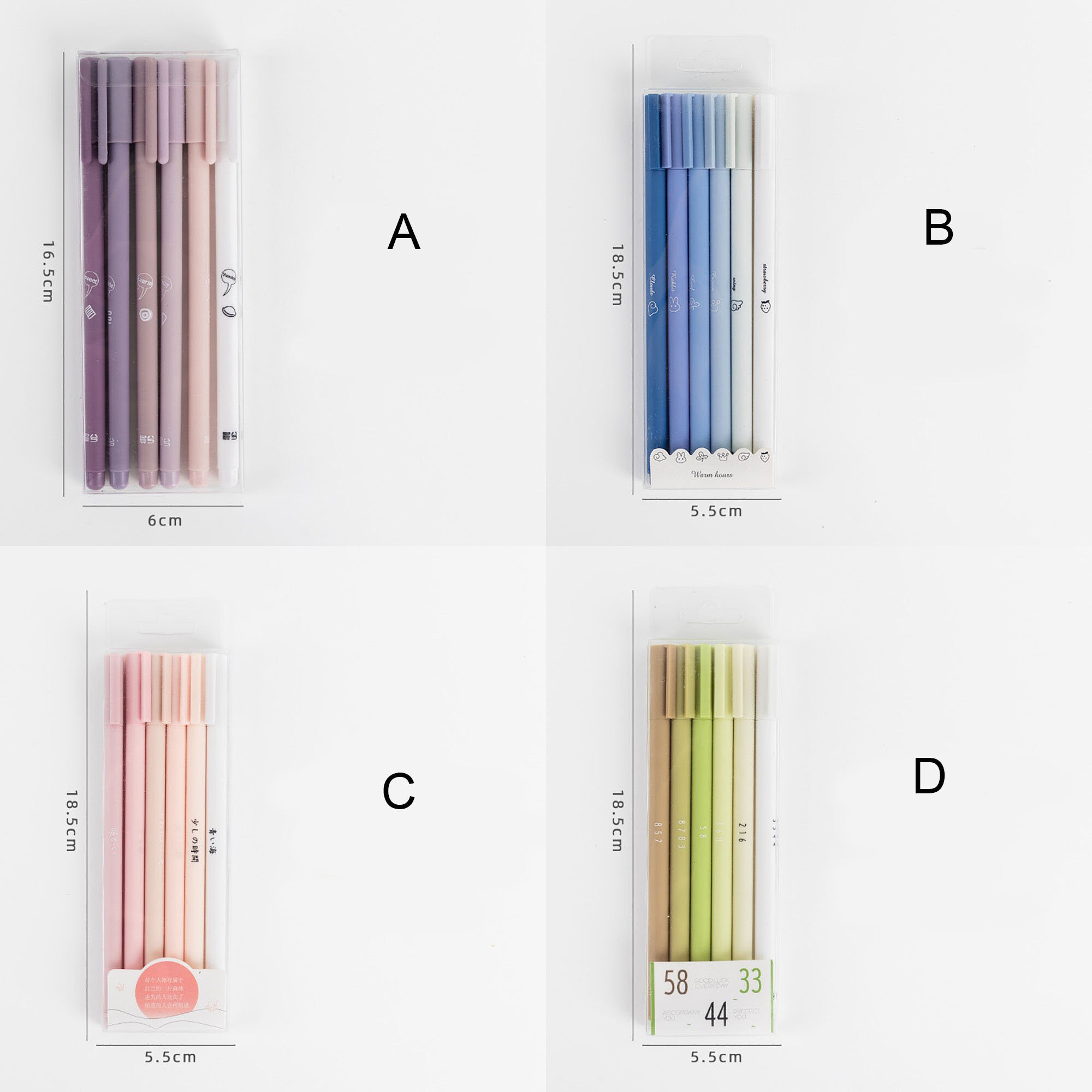 Set of 6 Gentle Gradient Gel Gel Pens Matte Signature Pens 6 | Etsy UK