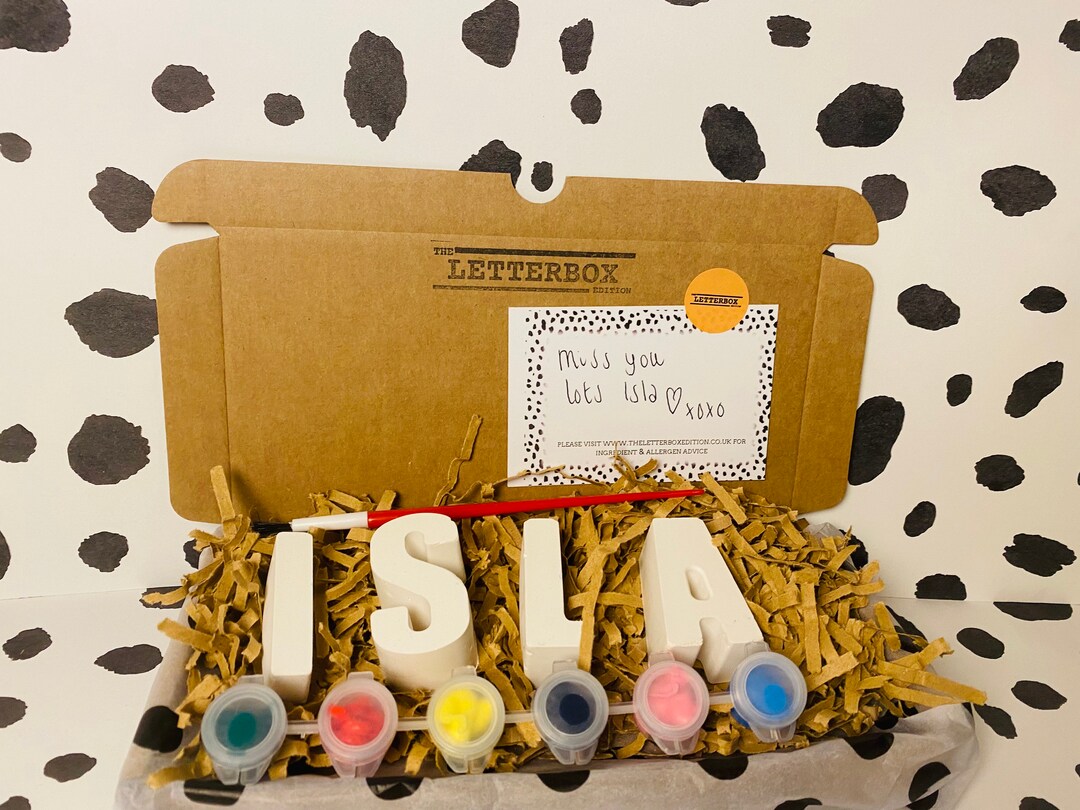 Childrens Letterbox Gifts Paint Your Own Plaster Name Craft - Etsy