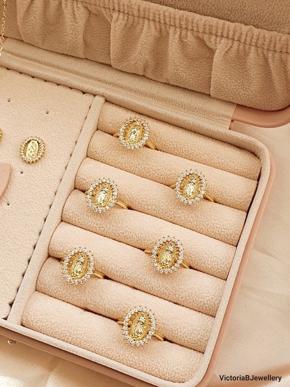 18k Gold Plated Virgin Mary Ring Our Lady of Guadalupe Ring - Etsy