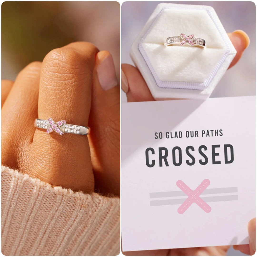 So Glad Our Paths Crossed X Pave Ring Sterling Silver - Etsy
