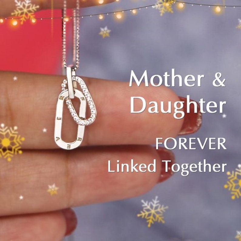 Mother And Daughter Forever Linked Together Necklace 925 Silver Etsy