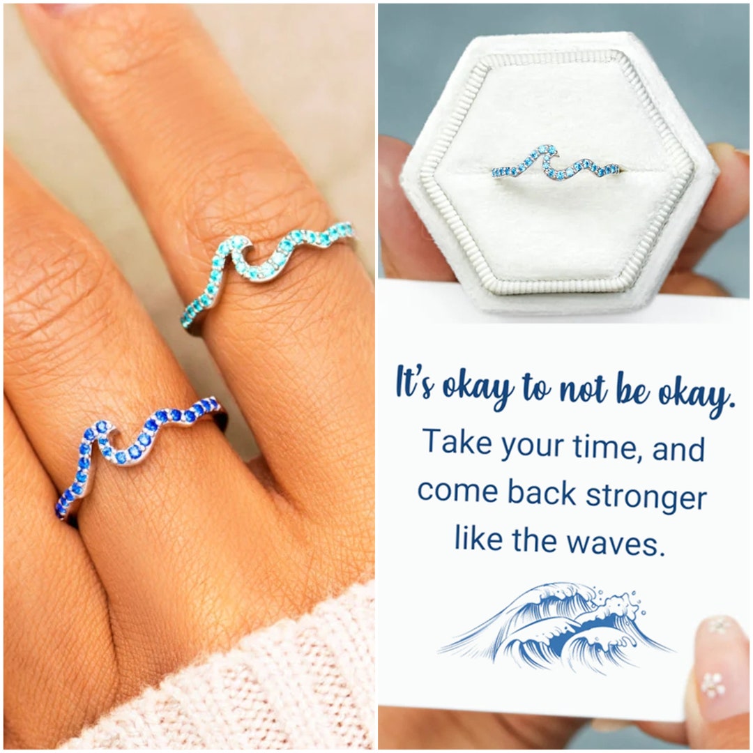 Ocean Pave Wave Ring Spirit-lifting Gift for Her - Etsy