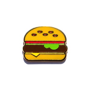 Burger Enamel Pin, Lapel Pin, Hard Enamel Pin, Face Mask Pin, Gold ...