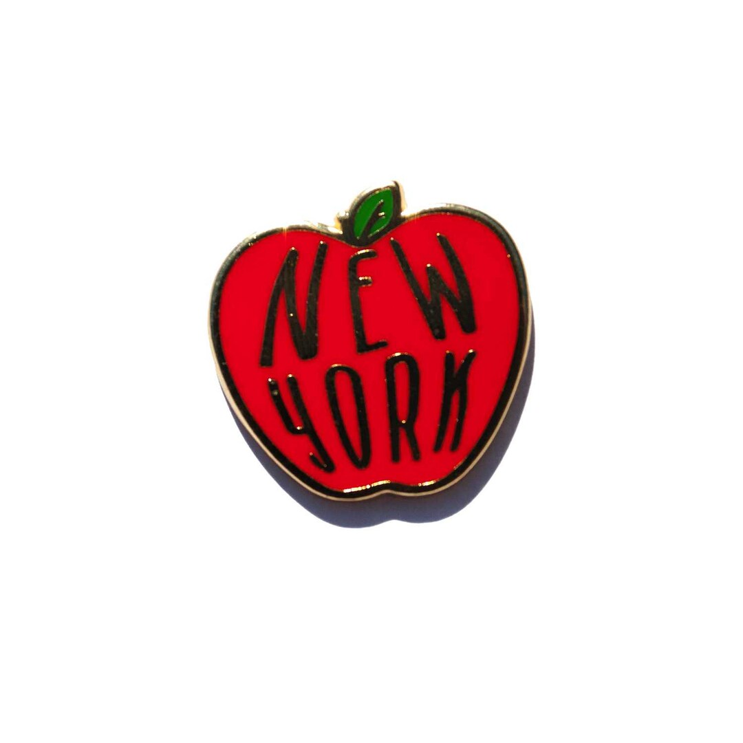 New York Apple Enamel Pin, Lapel Pin, Hard Enamel Pin, Face Mask Pin ...