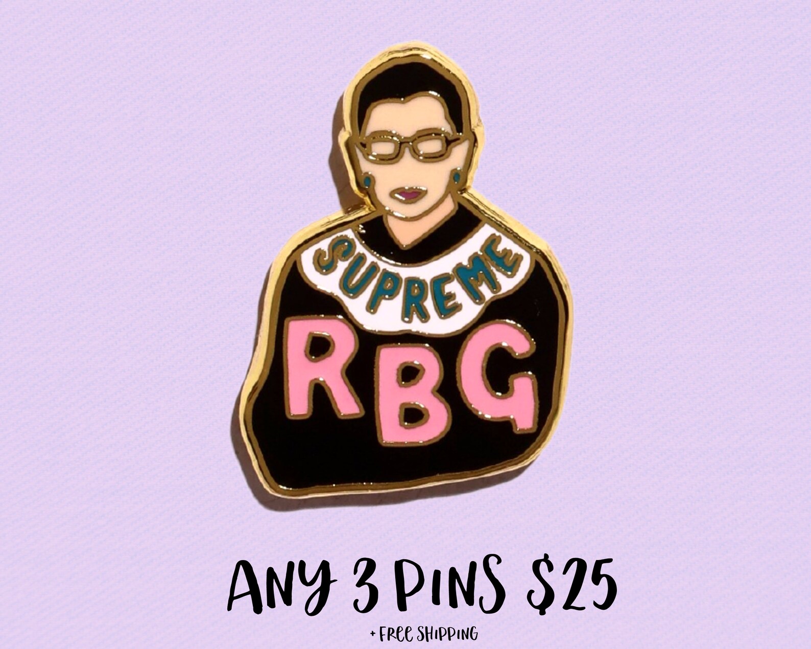 RBG Enamel Pin Backpack Pin Lapel Pin Pins and Patches - Etsy
