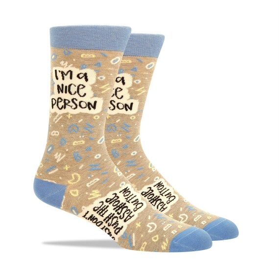 Nice Person Men's Socks Graphic Men's Socks - Etsy
