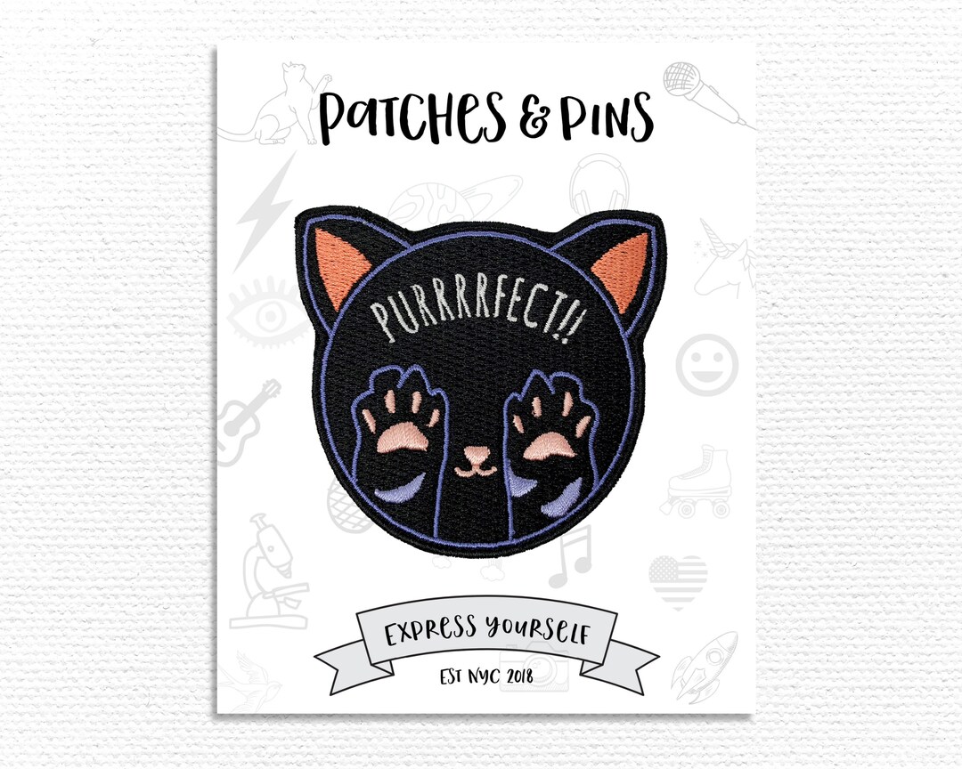 Cat Iron on Patch, Animal Decorative Patch, DIY Embroidery, Embroidered ...