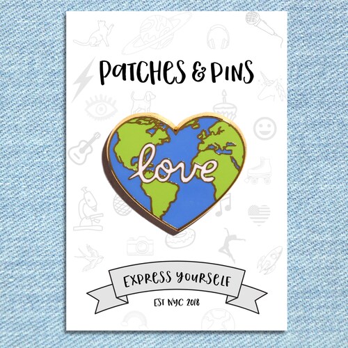 Earth Heart Enamel Pin - Etsy