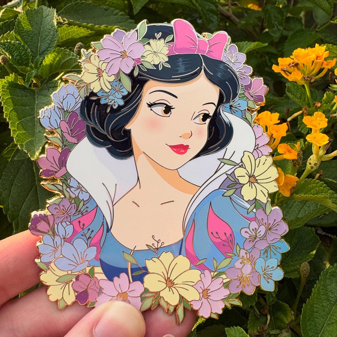 Floral Snow White Pin - the Original - Snow White and the Seven Dwarves ...