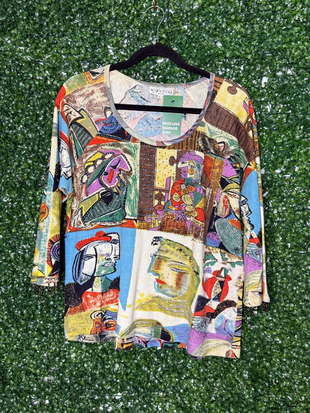 Kaktus Vintage Picasso Like Sweater Top - Etsy