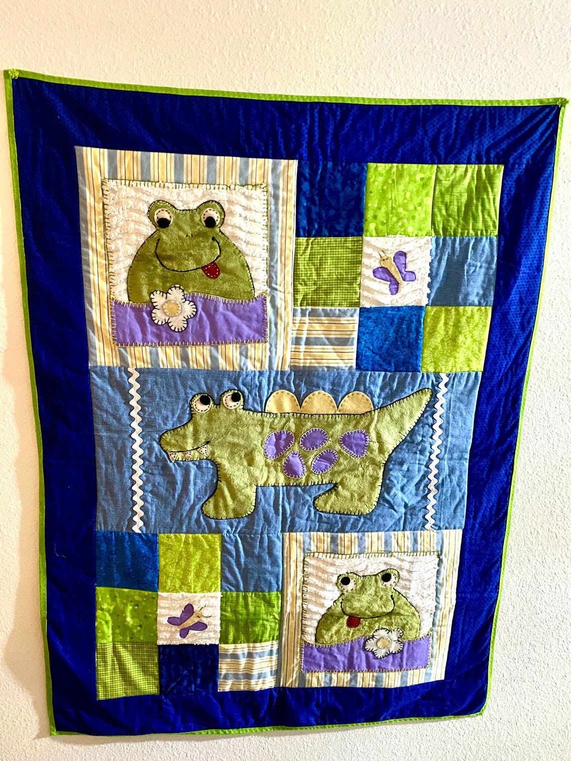 Frog and Alligator Kids Quilt - Etsy