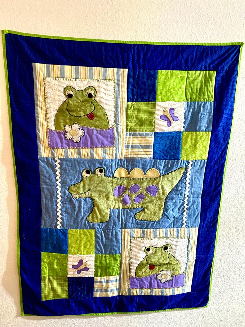 Frog and Alligator Kids Quilt - Etsy