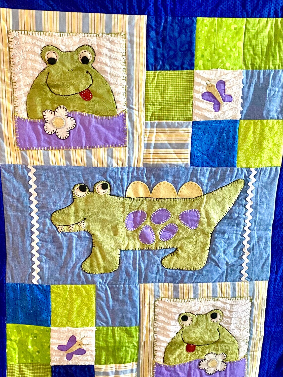 Frog and Alligator Kids Quilt - Etsy
