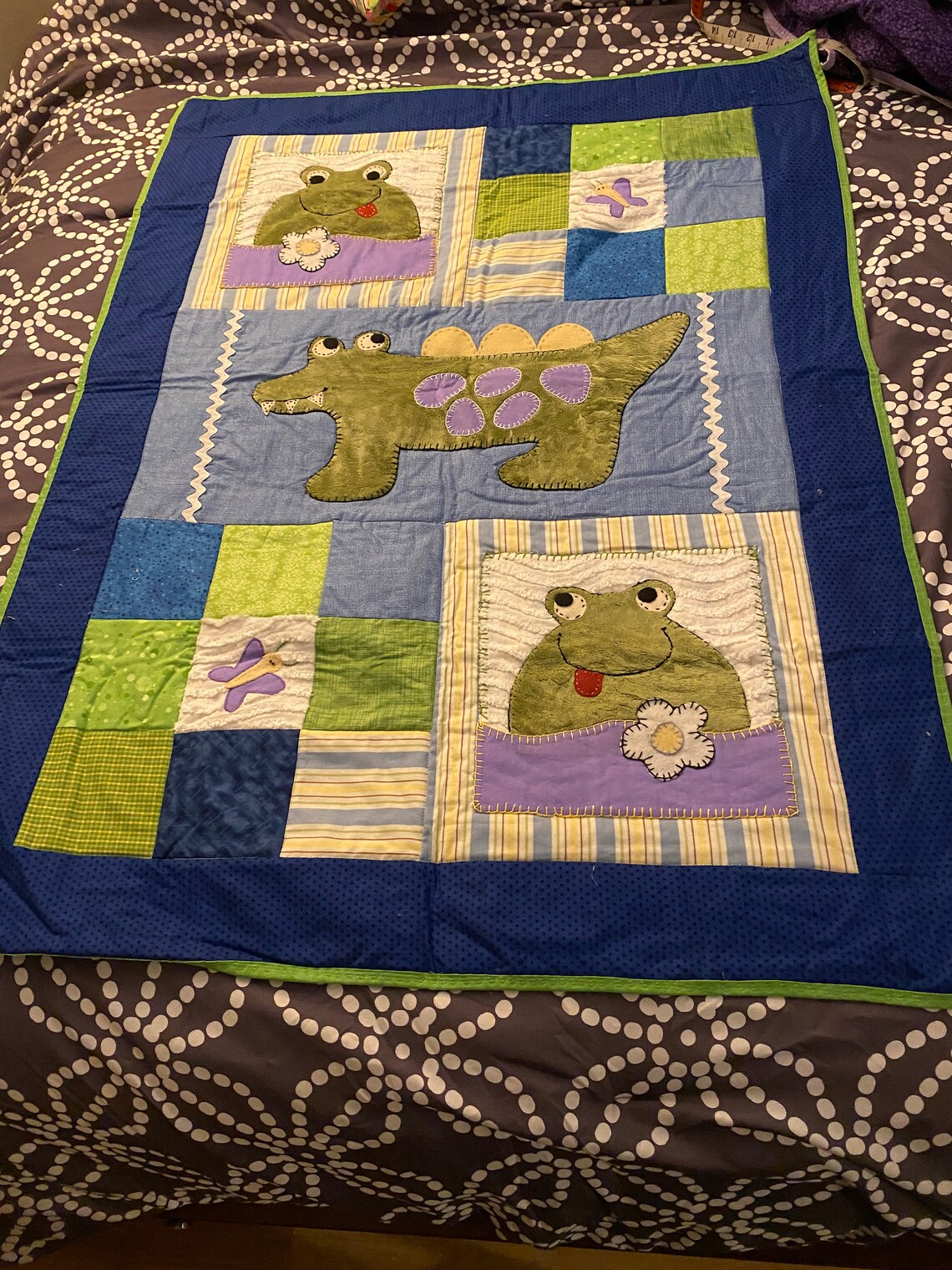 Frog and Alligator Kids Quilt - Etsy