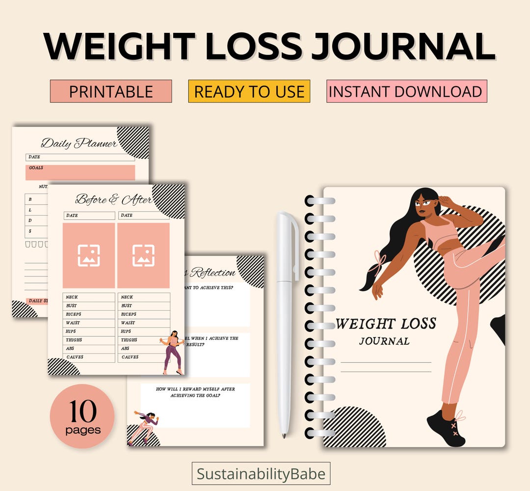 Instant Download Printable Weight Loss Journal, Printable Weight Loss ...