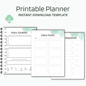 Printable Yoga Journal Template, Yoga Journal Challenge, Yoga Fitness ...