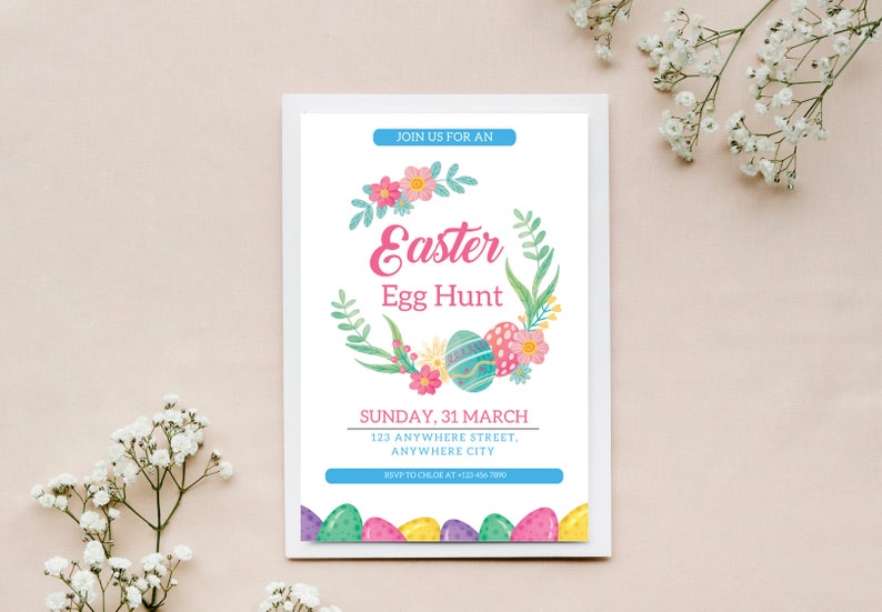 Editable Easter Egg Hunt Flyer Easter Egg Hunt Invite Easter Egg Hunt ...