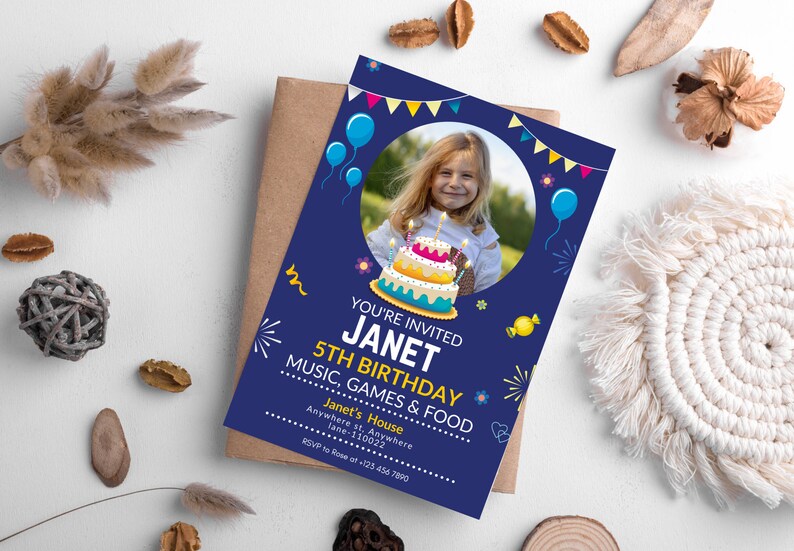 Editable Photo Birthday Party Invitation Download Printable Digital ...