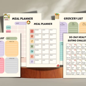 Printable Meal Planner, Digital Download, Weekly Meal Plan, Printable PDF, Food Tracker, Grocery ...