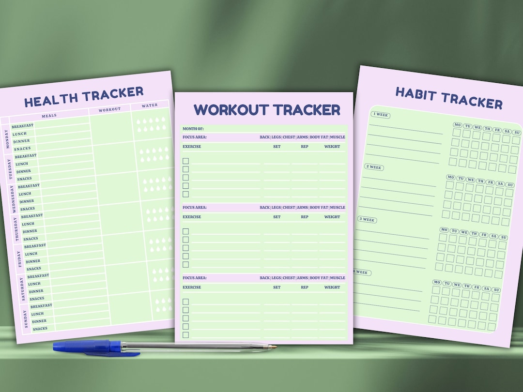 Wellness Tracker, Printable PDF, Digital Download, Health Goals Fitness ...