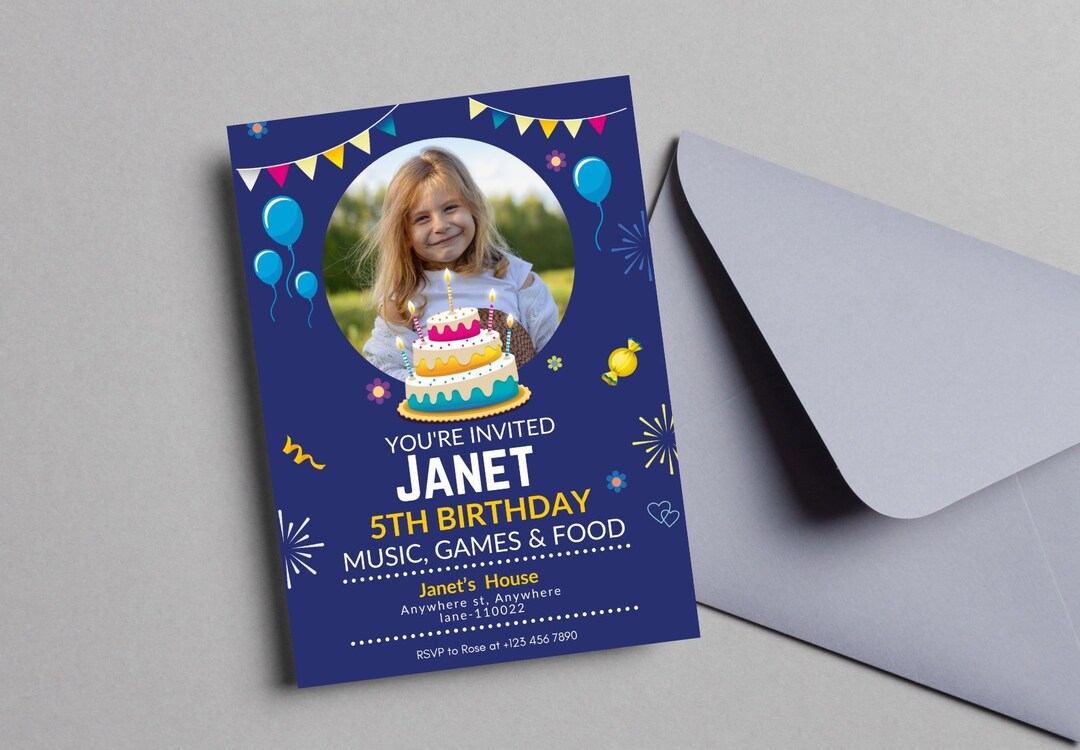 Editable Photo Birthday Party Invitation Download Printable Digital ...