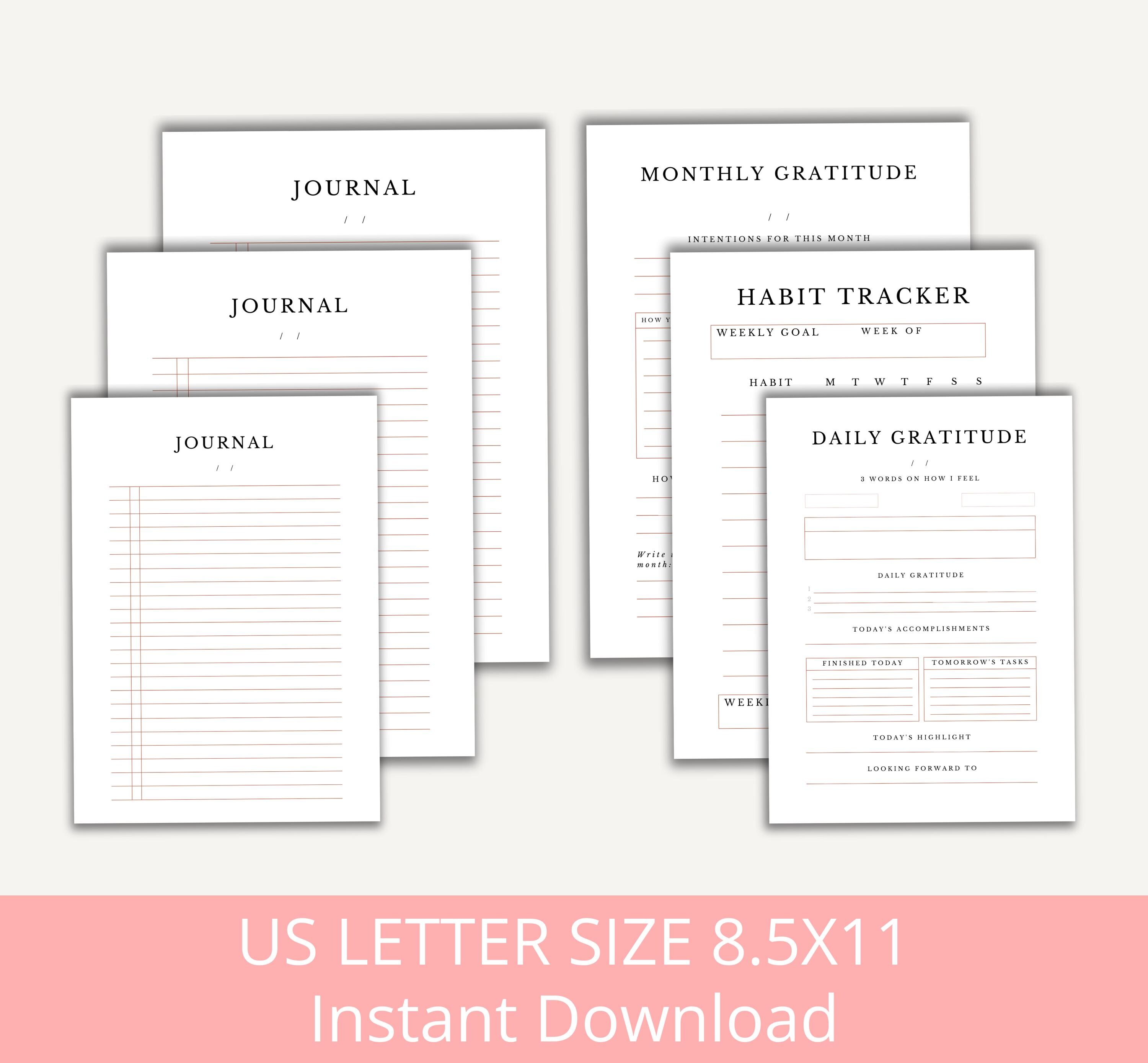 Printable Gratitude Journal Template, Monthly Gratitude, Gratitude ...
