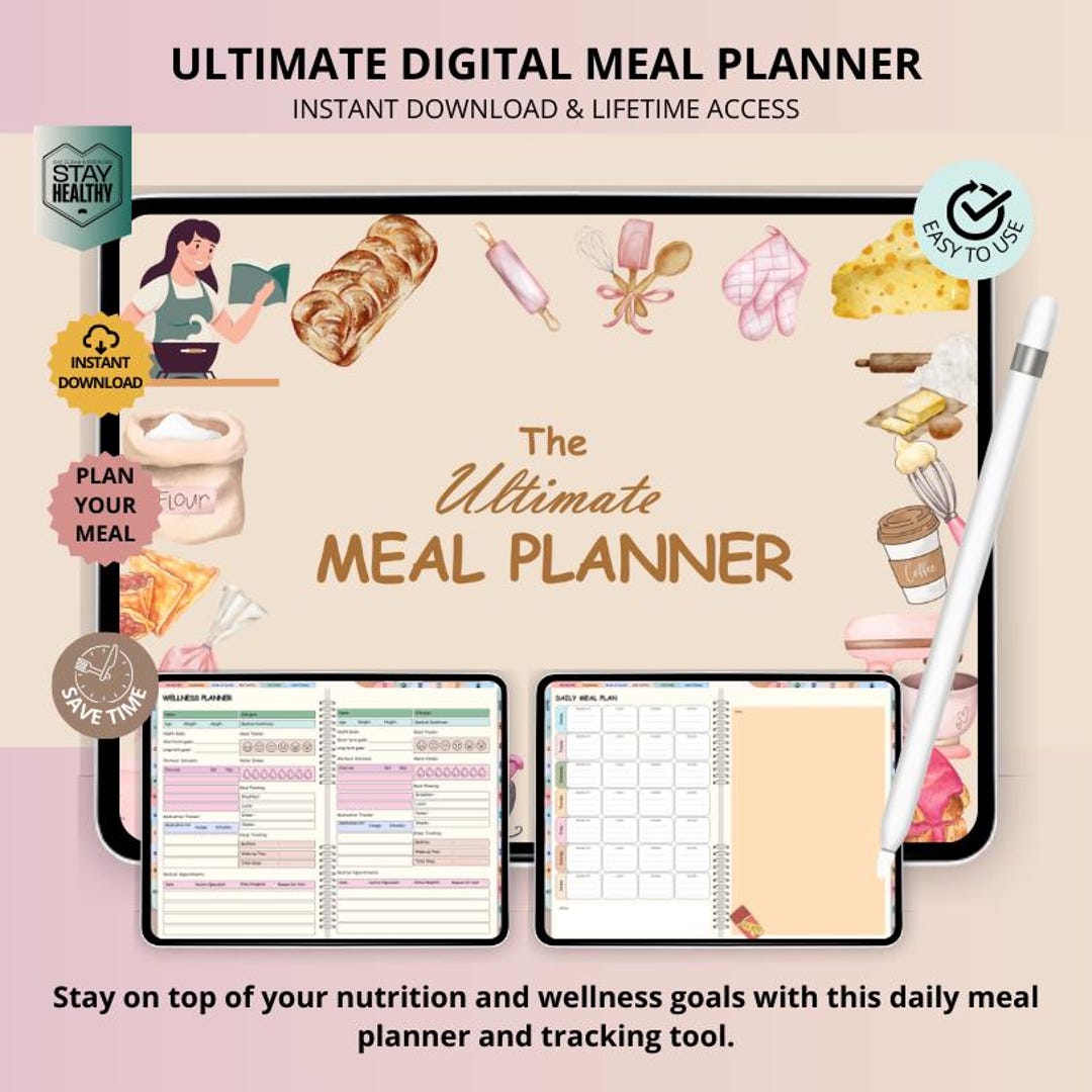 Ultimate Digital Editable Meal Planner, Fitness, Goodnotes iPad Planner ...