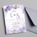 Purple Save the Date Template Floral Save the Date Template Editable ...