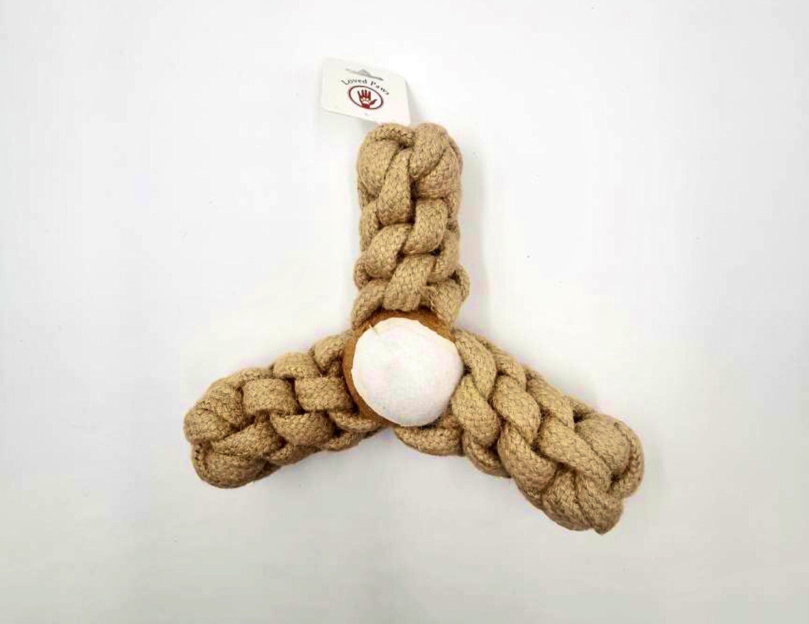 SUSTAINABLE Biodegradable Hemp 3 Toy Pack Handmade Dog Throw/rope Toys ...