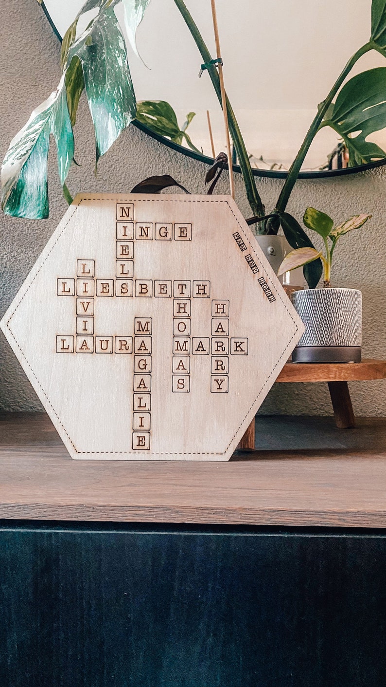 Scrabble Family Tree || Wooden Design || Personalized - Etsy