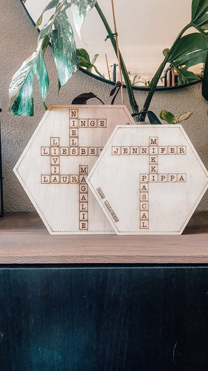 Scrabble Family Tree || Wooden Design || Personalized - Etsy