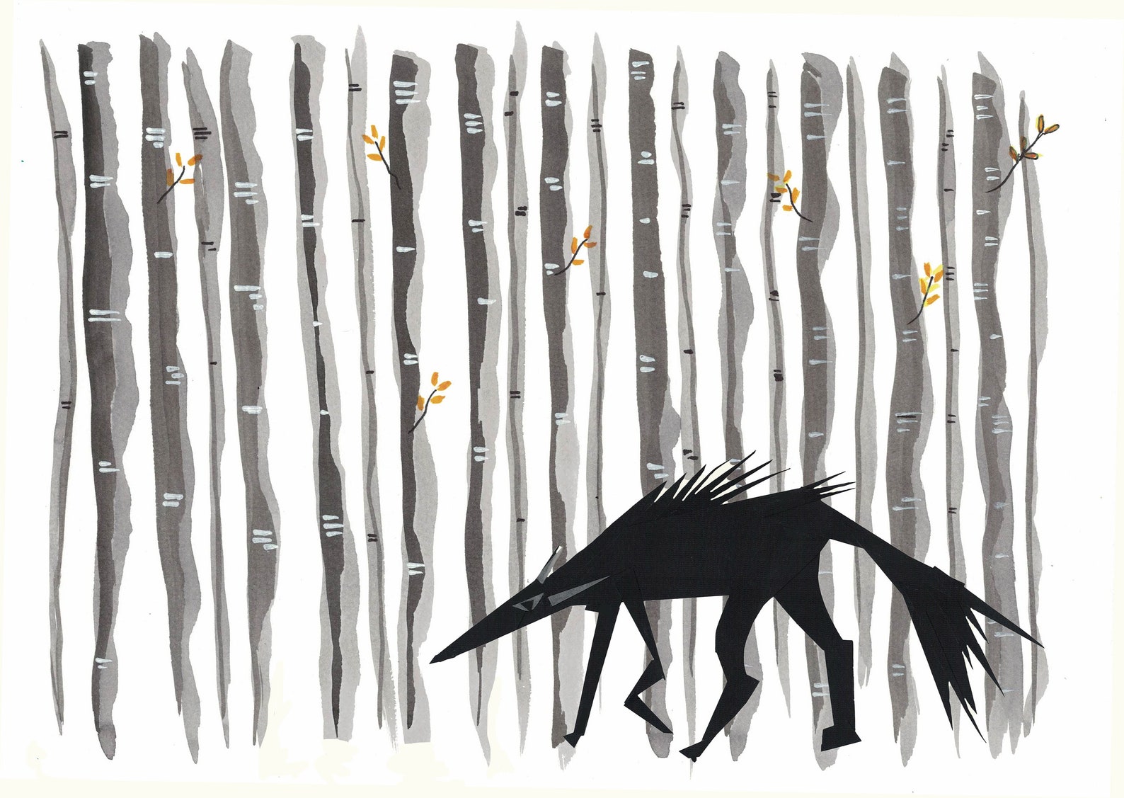 Digital Print "big Bad Wolf" Illustrated Image for Printing Office Kids ...