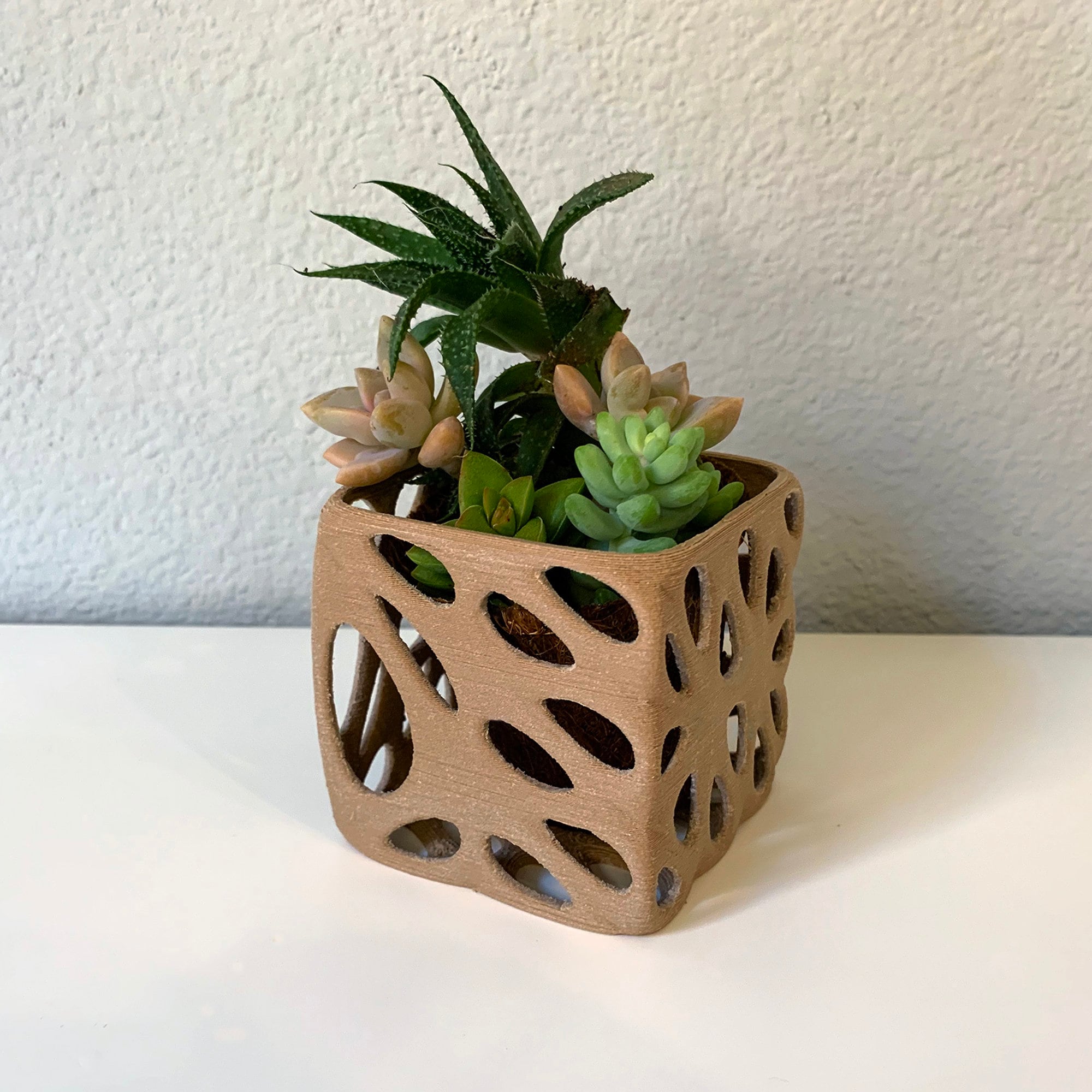 3D Printed Wood Plant Pots Set of 3 | Etsy