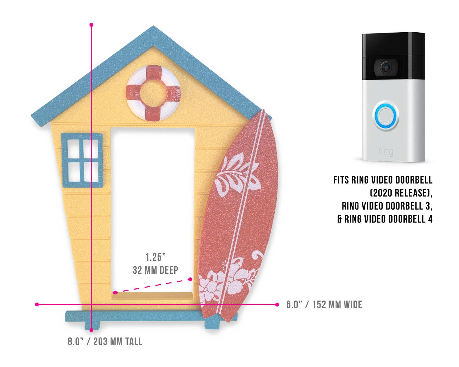 Masque-a-ring Surf Shack Decorative Faceplate for Ring Video | Etsy
