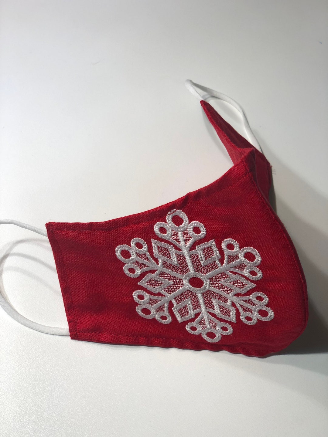 Mask With Snow Flake Embroidery - Etsy