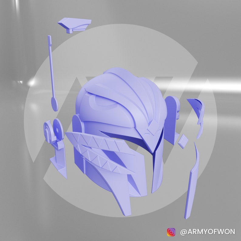 Green Power Ranger Inspired Mandalorian Helmet STL Digital - Etsy